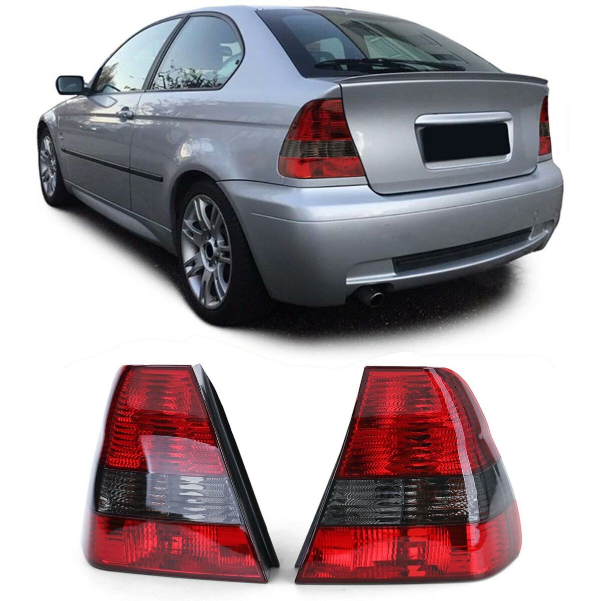 RED SMOKED TAIL LIGHTS SET For BMW E46 COMPACT in Taillights - buy best ...