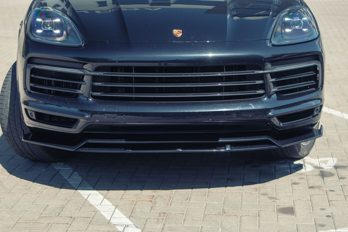 Black Gloss Front Bumper spoiler / skirt / splitter For Cayenne Coupe ...