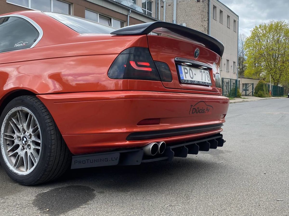 Performance Rear Bumper diffuser addon with ribs / fins For BMW E46 SE ...
