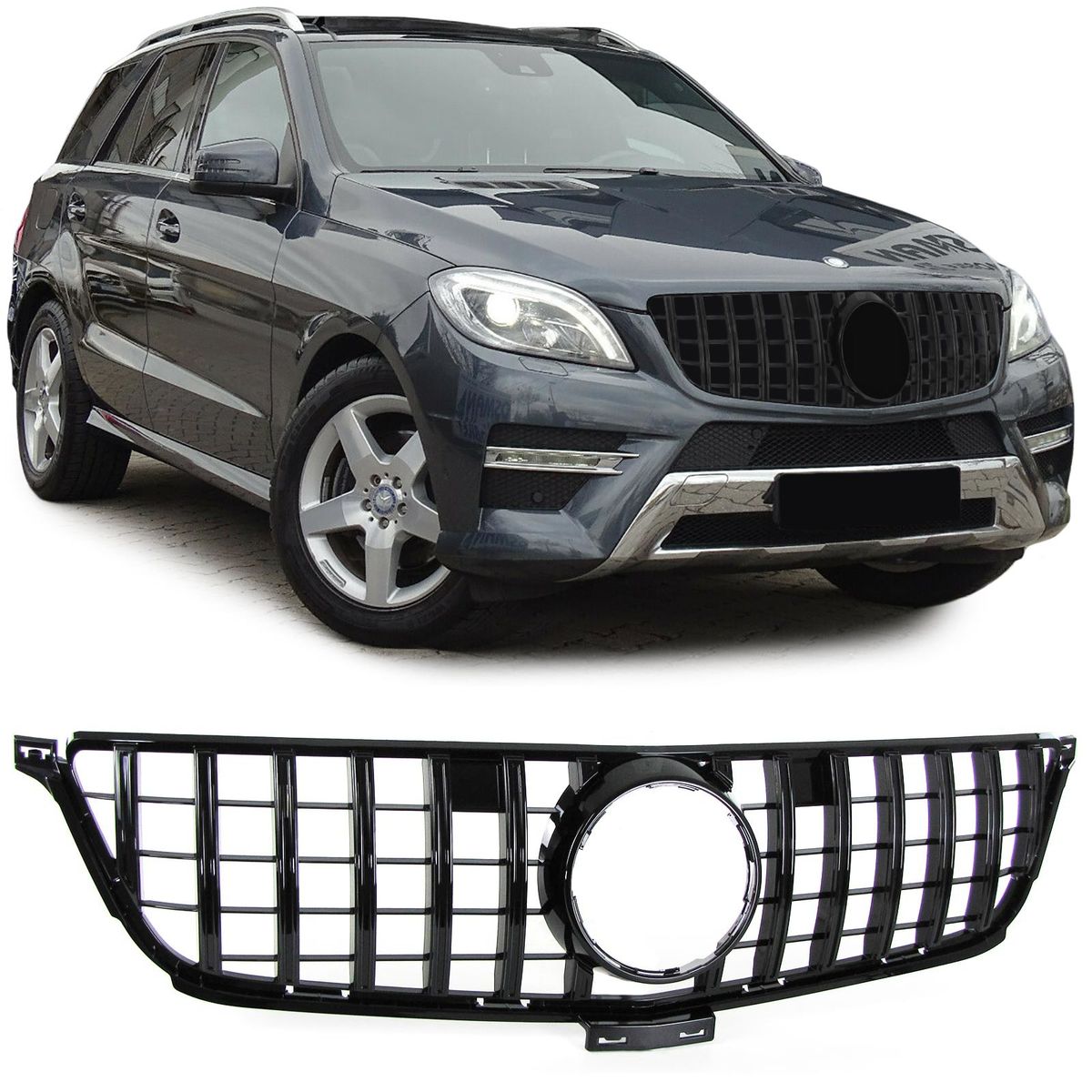 Sport Style Performance Black Gloss Grill For Mercedes - Benz ML W166 ...