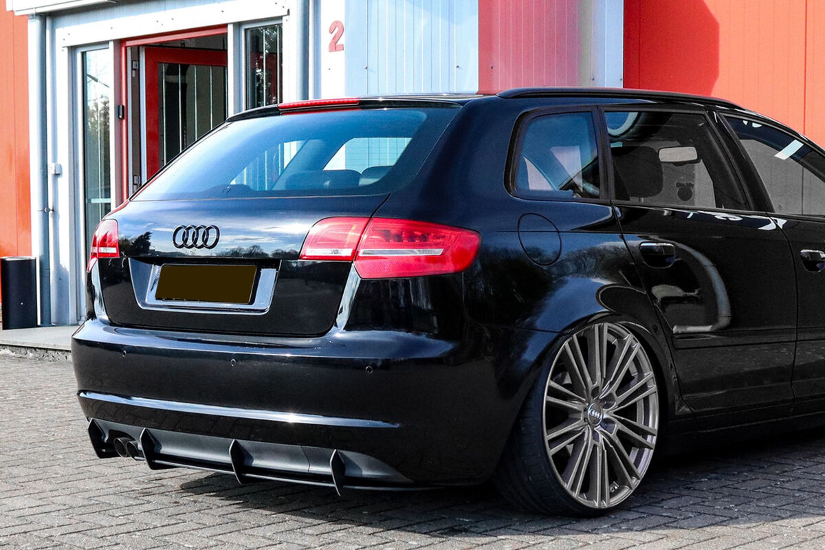 Performance Rear Bumper diffuser addon with ribs / fins For Audi A3 8P ...