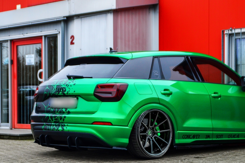 Performance Rear Bumper diffuser addon with ribs / fins For Audi Q2 GA ...