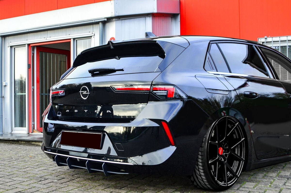 Performance Rear Bumper diffuser addon with ribs / fins For Opel Astra ...