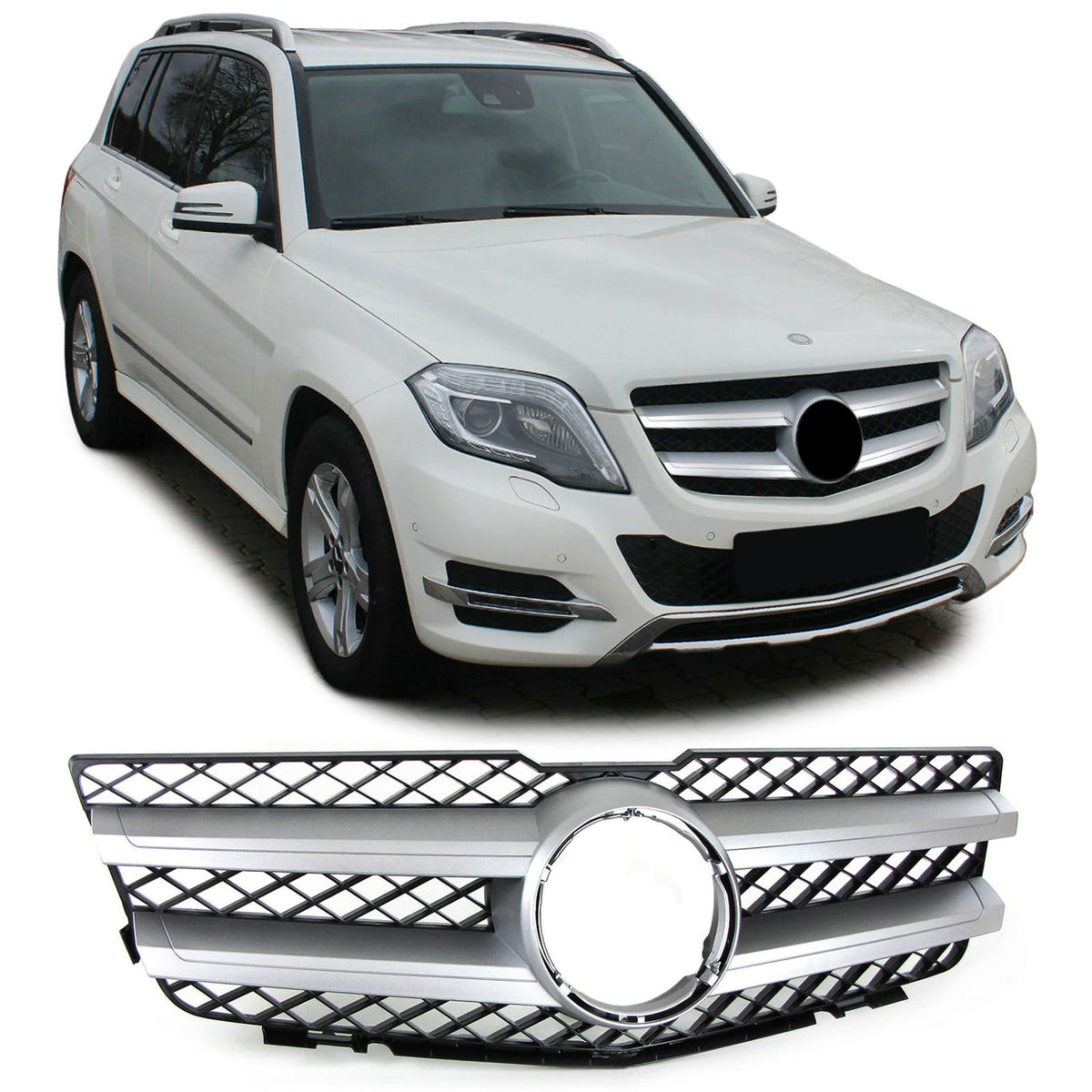 Sport Style Silver Chrome Grill For Mercedes - Benz GLK X204 08-12 in ...