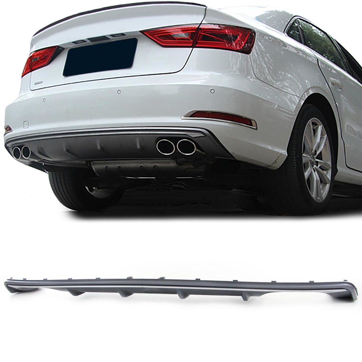 S3 Look Rear Bumper Diffuser for Audi A3 8V 2012-2016 Saloon/ Cabrio in ...