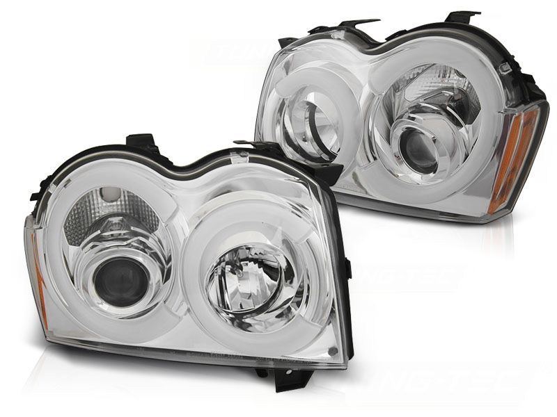 CHRYSLER JEEP GRAND CHEROKEE 05-08 CHROME TUBE LIGHT in Headlights ...