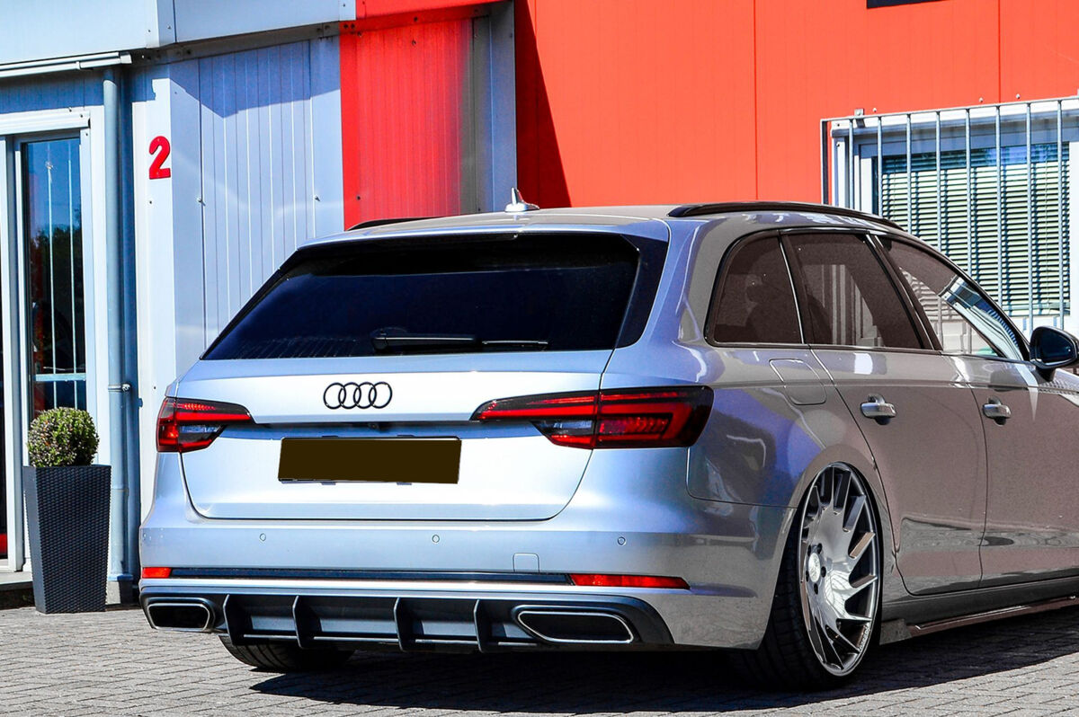 Performance Rear Bumper diffuser addon with ribs / fins For Audi A4 B9 ...