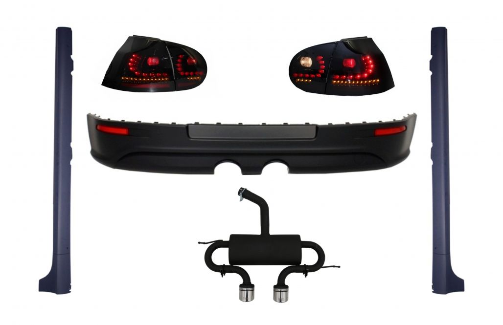 Rear Diffuser + Side Skirts R32 Look Complete Exhaust System and ...