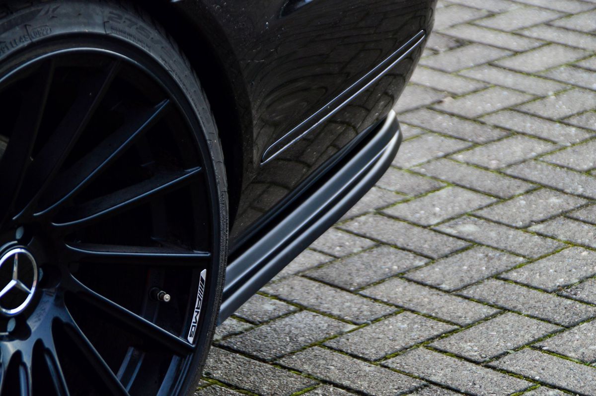 Black Gloss Performance Rear Bumper Side Flaps / Splitters For Mercedes ...