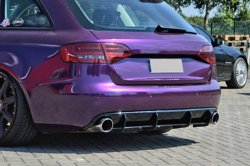 Performance Rear Bumper diffuser addon with ribs / fins For Audi A4 B8 ...