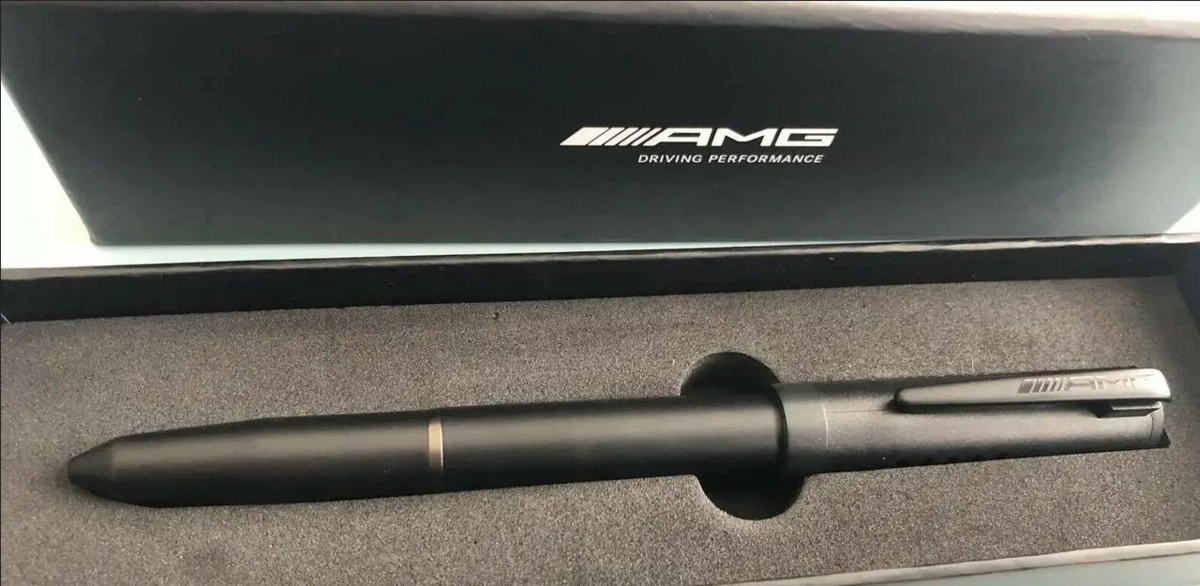 Genuine AMG Mercedes Black Matt Ballpoint Pen with sound + GIFT BOX in ...