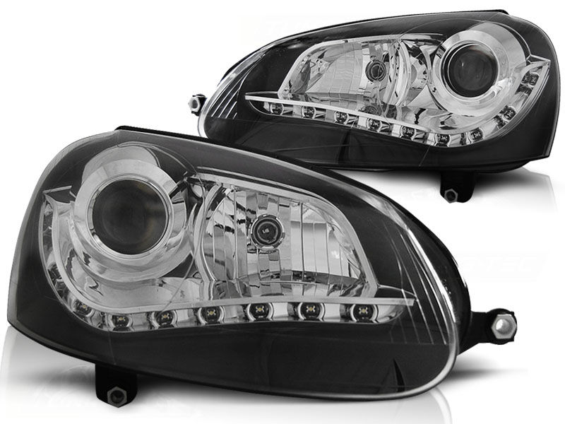 HEADLIGHTS DAYLIGHT BLACK fits VW GOLF 5 in Headlights - buy best ...
