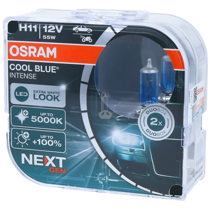 OSRAM Cool Blue Intense H11 +100% (NEXT GEN) Extra White (LED look) Car ...