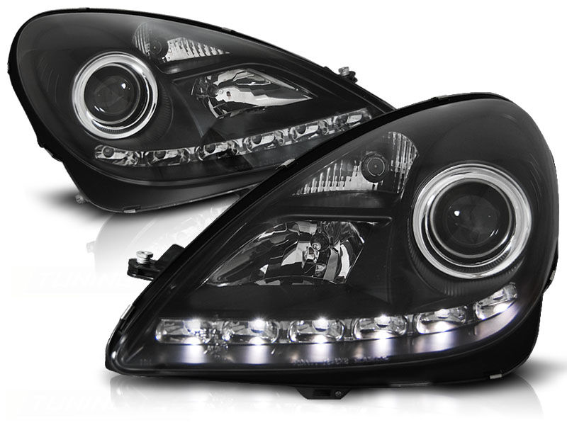 HEADLIGHTS DAYLIGHT BLACK fits MERCEDES R171 SLK 04-11 in Headlights ...