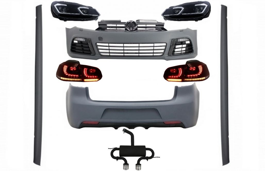 Body Kit with Headlights LED and Taillights SEQ LED + Exhaust System ...