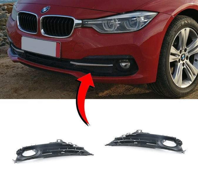 NEW GENUINE BMW 3 SERIES F30 F31 LCI FOG LIGHT CLOSED GRILLS PAIR SET N ...