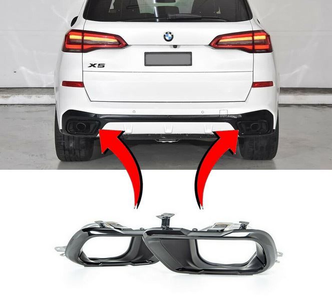 NEW GENUINE BMW X5 SERIES G05 M EXHAUST TAILPIPE SHADOW LINE TRIMS PAIR ...
