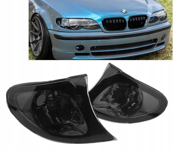 Defected Black Smoked Front Turn signals/ Indicators For BMW E46 01-05 ...