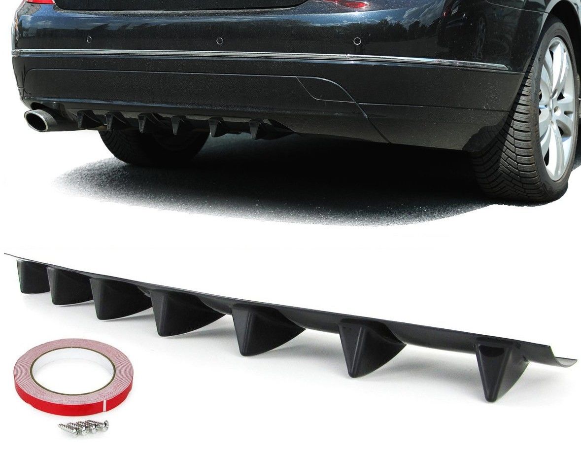 Rear bumper skirt / lower diffuser with fins / ribs SHARK For Mercedes ...