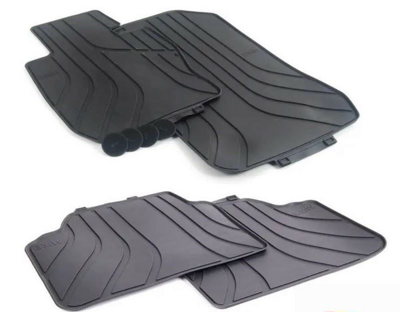 NEW GENUINE BMW 3 SERIES E90 E91 FRONT AND REAR FLOOR BLACK RUBBER MATS ...