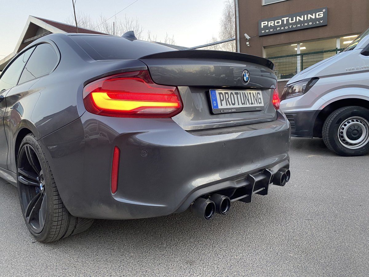 Rear Bumper diffuser addon with ribs / fins For BMW 2 Series F87 M2 M ...
