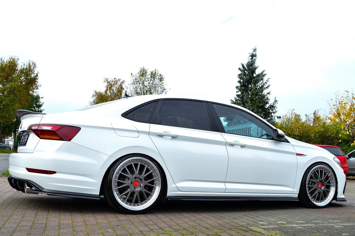 Black Gloss Performance Side skirts addons / Blades / diffusers / sill covers For VW Jetta 7 GLI ...