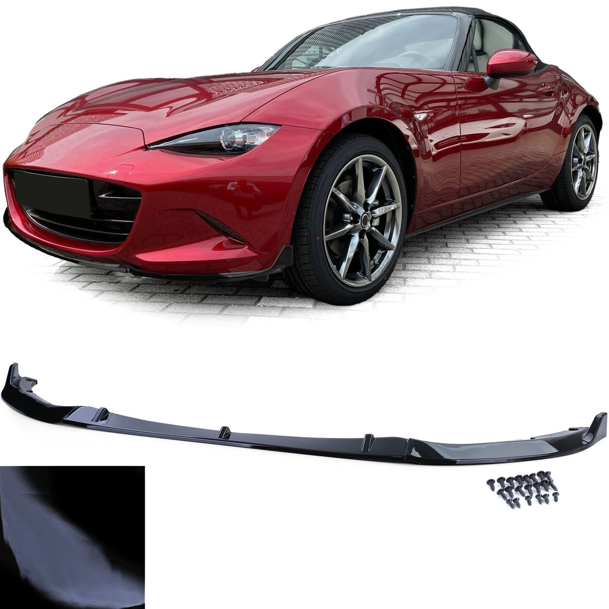 Front bumper spoiler lip for Mazda MX5 ND 15- black gloss in Lips ...