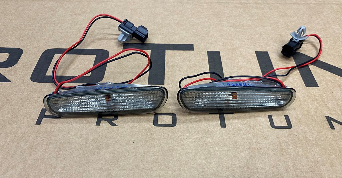 Black Smoked Front Bumper Side Markers/ Corner Lights Indicators ...