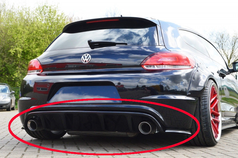 Performance Rear Bumper diffuser with side splitters For VW Scirocco ...