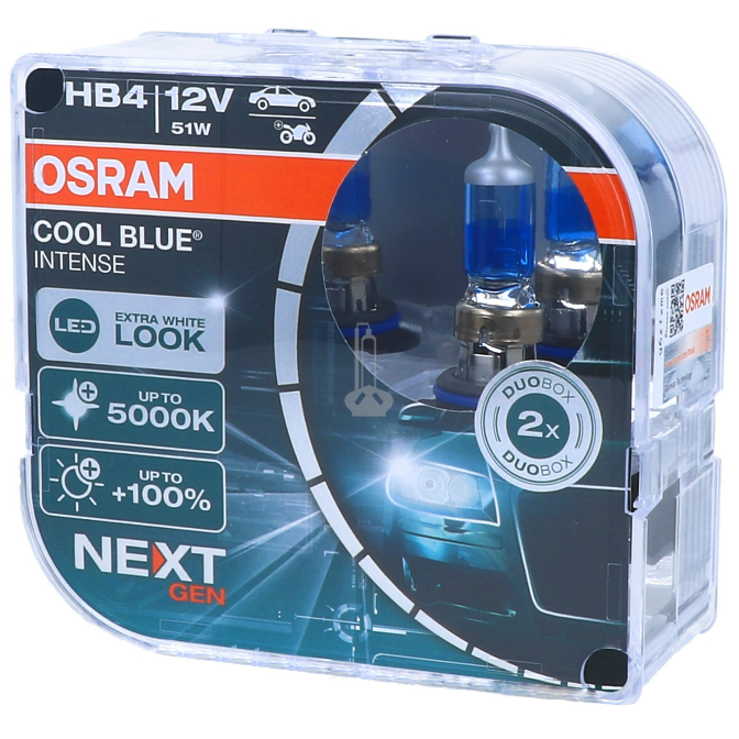OSRAM Cool Blue Intense HB4 9006 +100% (NEXT GEN) Extra White (LED look ...