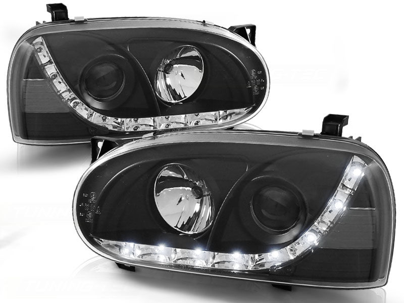 HEADLIGHTS DAYLIGHT BLACK fits VW GOLF 3 91-97 in Headlights - buy best ...