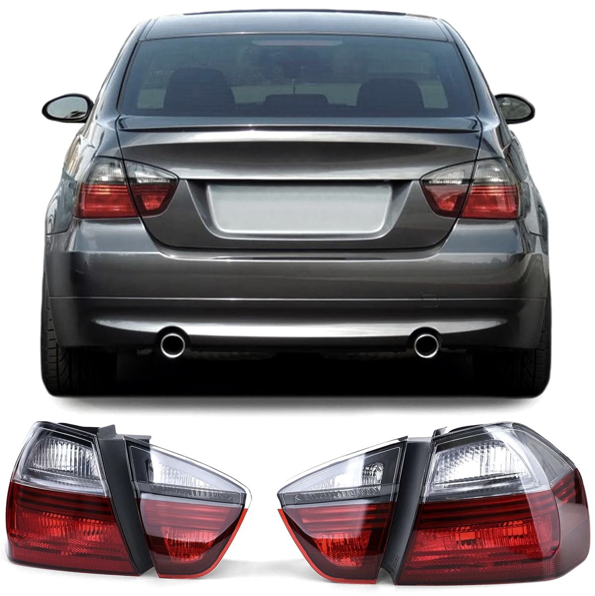 Blackline Red Smoked Tail lights set For BMW E90 05-08 in Taillights ...