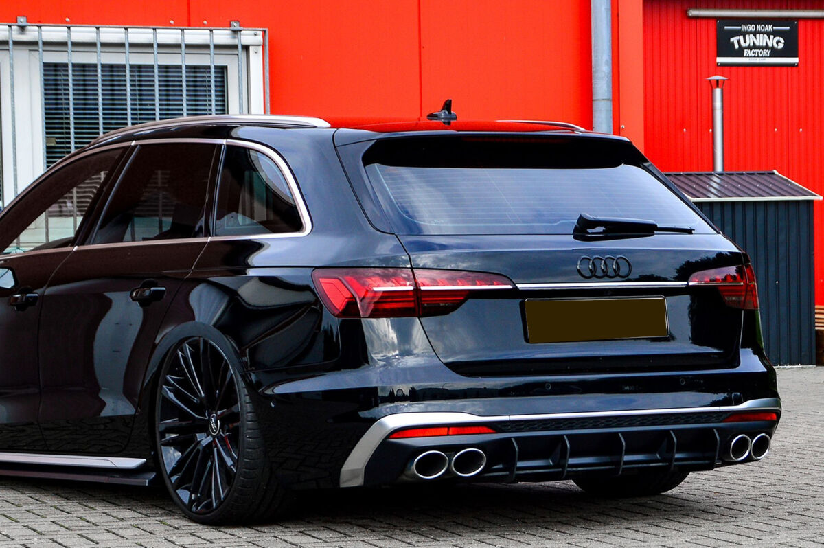 Performance Rear Bumper diffuser addon with ribs / fins For Audi S4 B9 ...