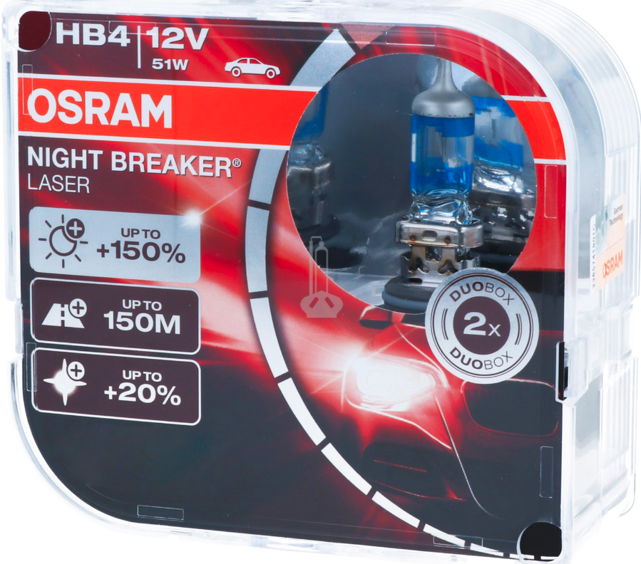 OSRAM Night Breaker LASER Next Generation HB4 +150% Xenon White Car ...