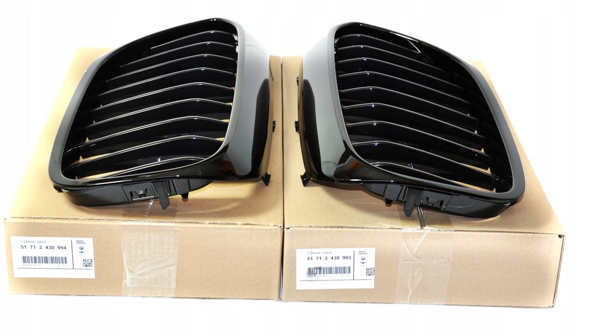 NEW GENUINE BMW G30 G31 M PERFORMANCE BLACK GLOSS KIDNEYS GRILLS PAIR ...