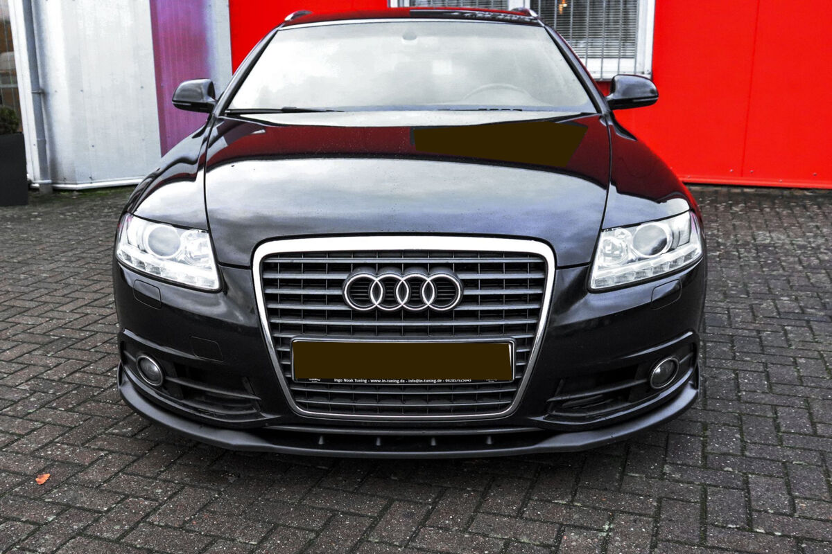 Black Gloss Front Bumper spoiler / skirt / valance with Wing For Audi ...