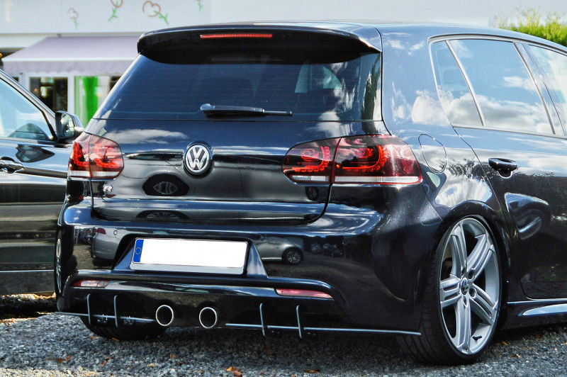 Performance Rear Bumper diffuser addon with ribs fins For VW Golf 6R 1K ...
