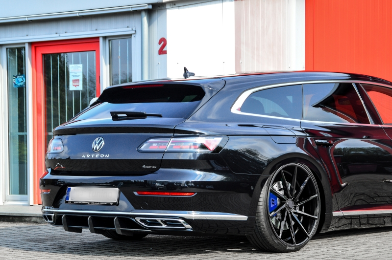 Performance Rear Bumper diffuser addon with ribs / fins For VW Arteon R ...