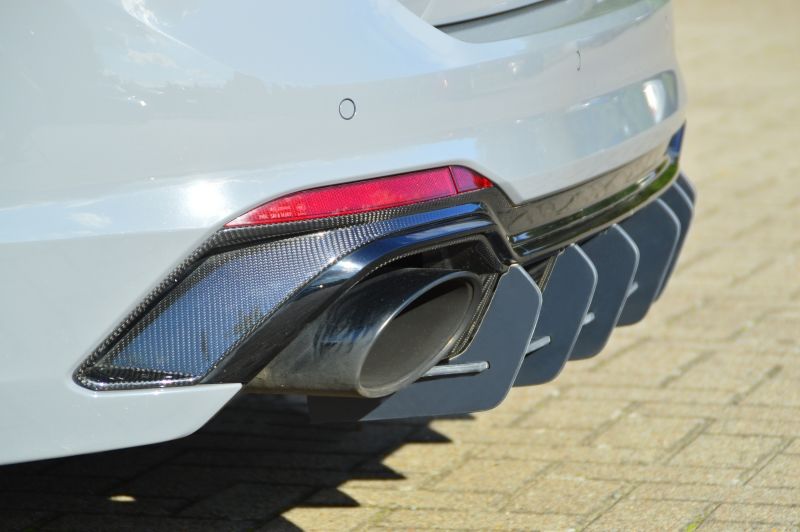 Performance Rear Bumper diffuser addon with ribs / fins For Audi RS4 B9 ...