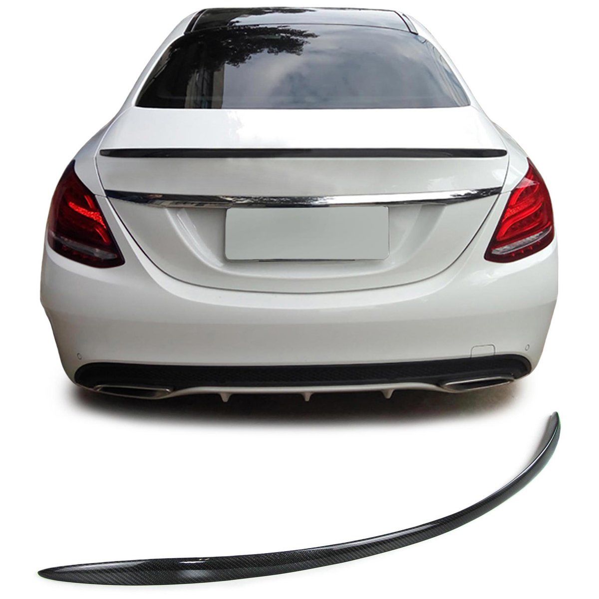 ANG C63 Look CARBON Rear trunk Spoiler Lip For Mercedes W205 in ...