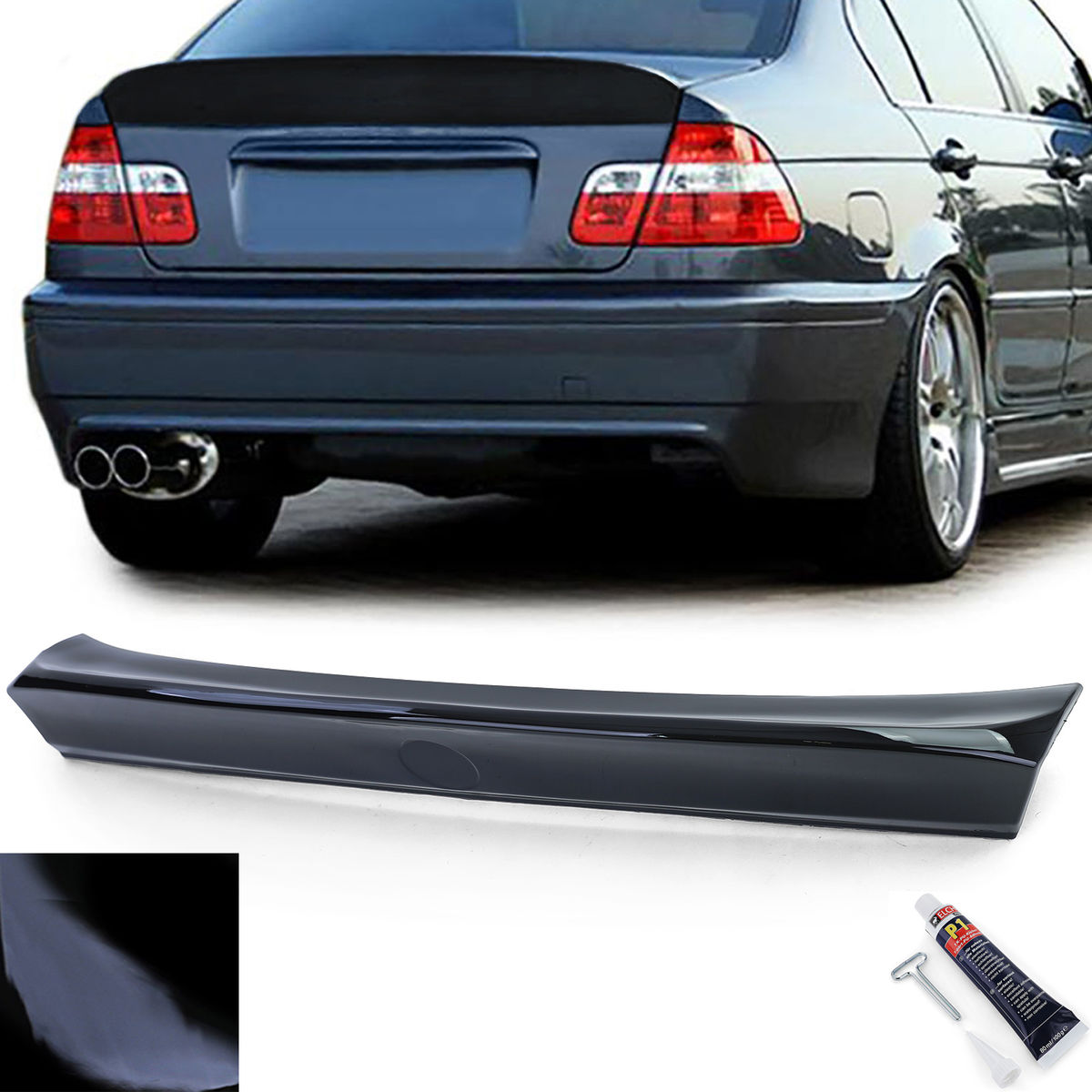 Black Gloss CSL type trunk spoiler for BMW E46 98-05 Limo in Spoilers ...