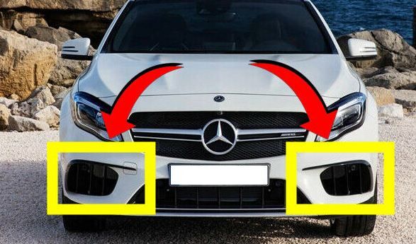 NEW GENUINE MERCEDES BENZ X156 GLA45 FRONT AMG BUMPER SIDE OUTER GRILL ...