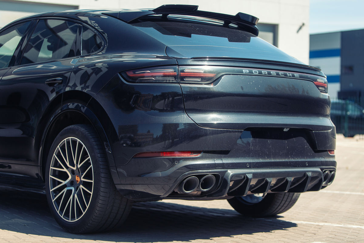 Black Gloss Rear Bumper diffuser skirt For Cayenne Coupe in Diffusers ...