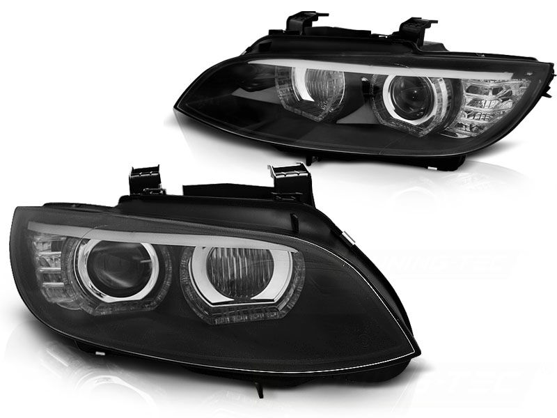 XENON HEADLIGHTS ANGEL EYES LED BLACK AFS fits BMW E92/E93 06-10 in ...