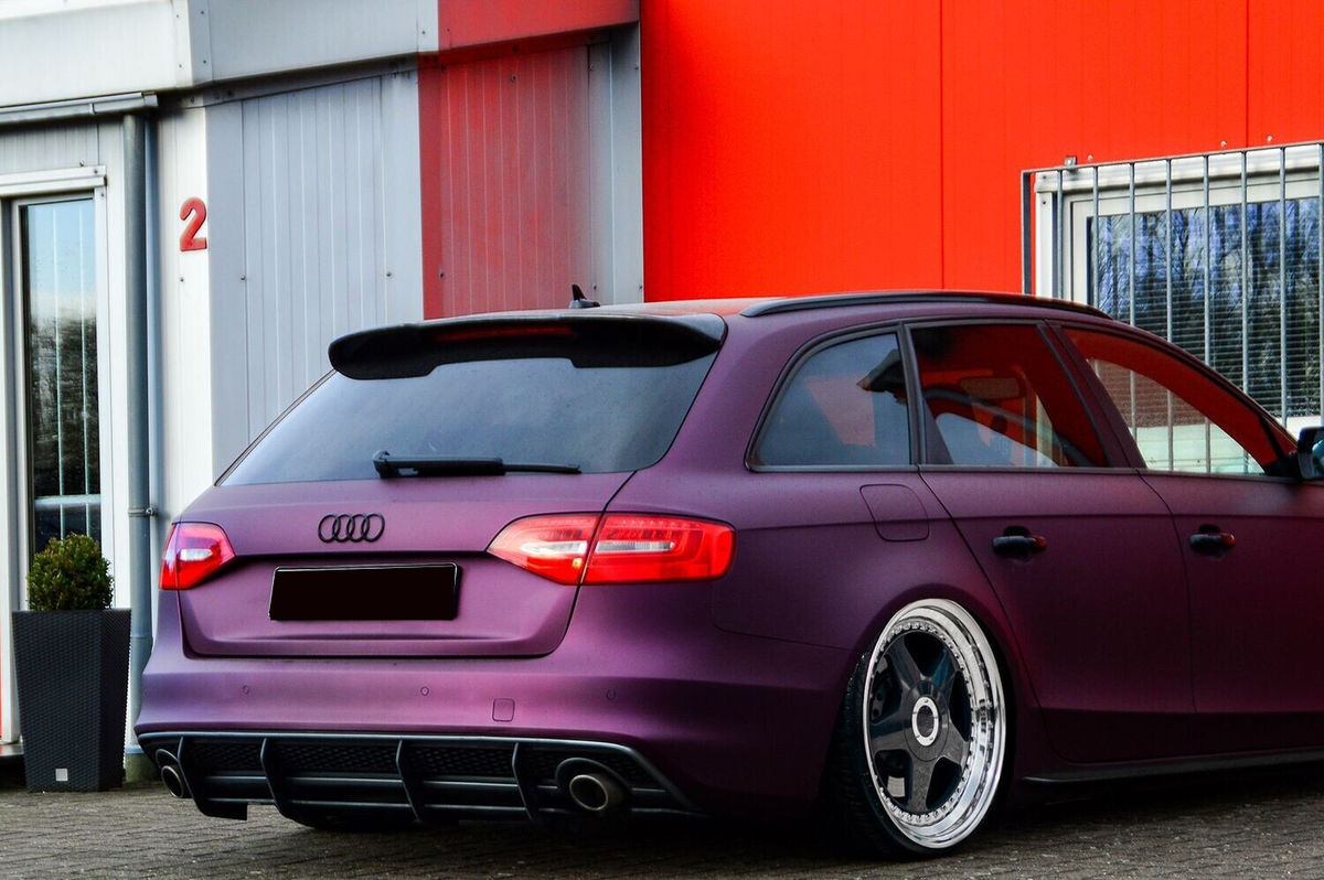 Performance Rear Bumper Diffuser Addon With Ribs Fins For Audi A4 S4 Performance Rear Bumper Diffuser Addon With Ribs Fins For Audi A4 S4