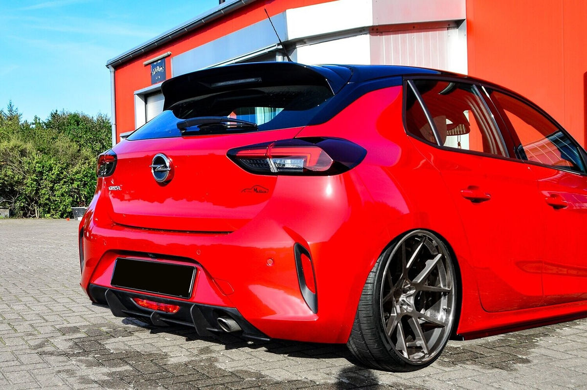 Performance Rear Bumper diffuser addon with ribs / fins For Opel Corsa ...