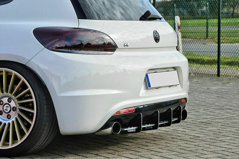 Performance Rear Bumper diffuser addon with ribs / fins For VW Scirocco ...
