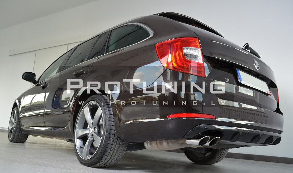 VRS Look Rear Bumper Diffuser (exhaust on the left side) For Skoda ...