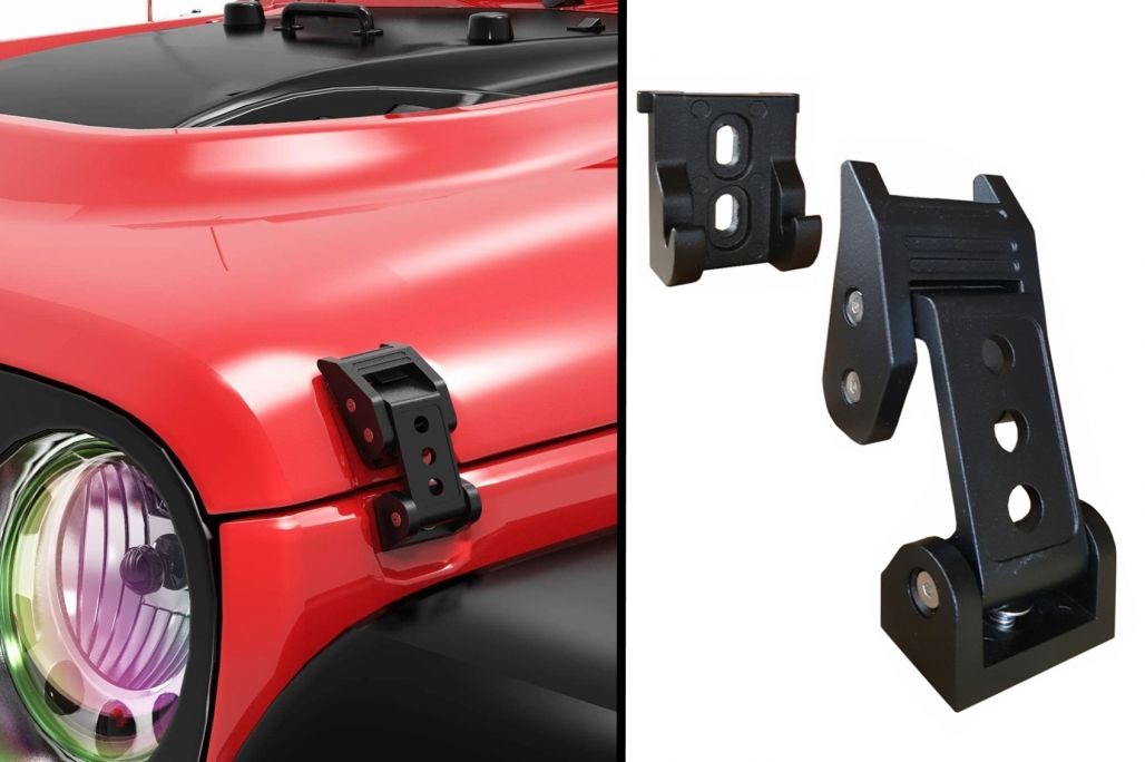 Hood Catches Lock Kit suitable for Jeep Wrangler JK JL (2007-2018 ...