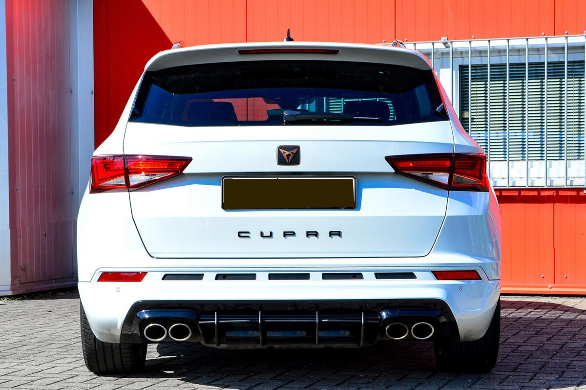 Performance Rear Bumper diffuser addon with ribs / fins For Cupra Ateca ...